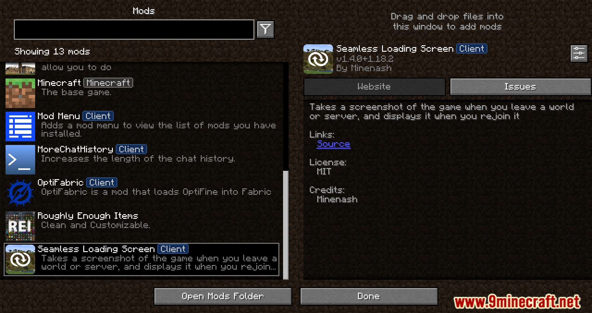 Seamless Loading Screen Mod - 1Minecraft