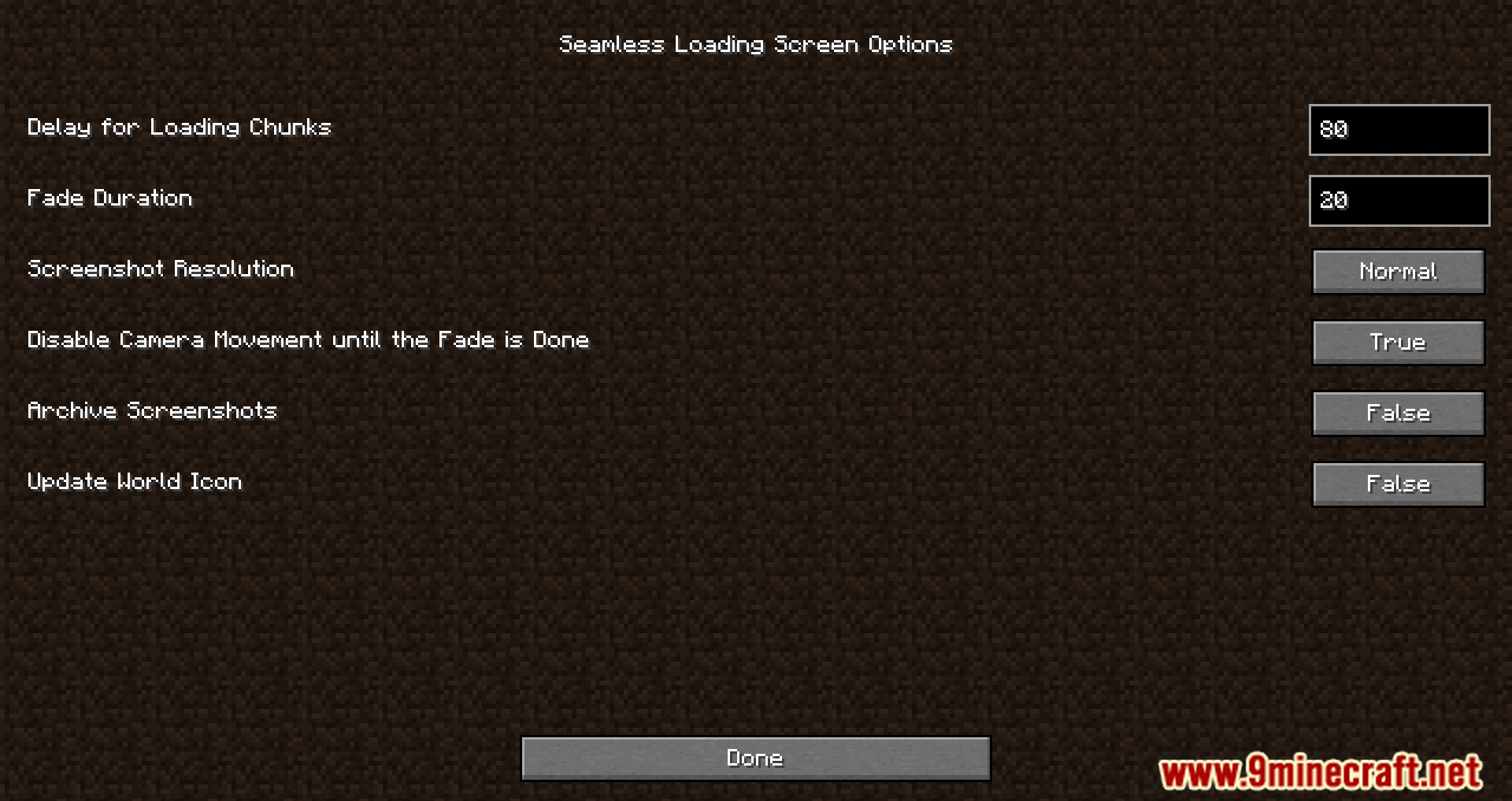 Seamless Loading Screen Mod 1minecraft